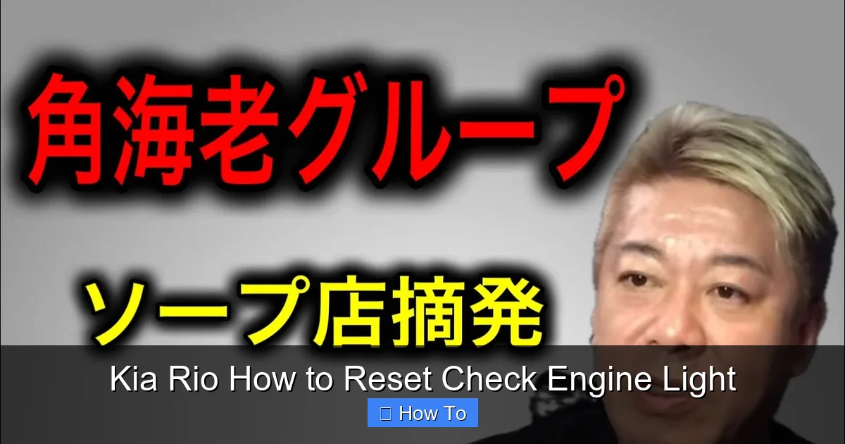 Kia Rio How to Reset Check Engine Light - enginelightfixers.com